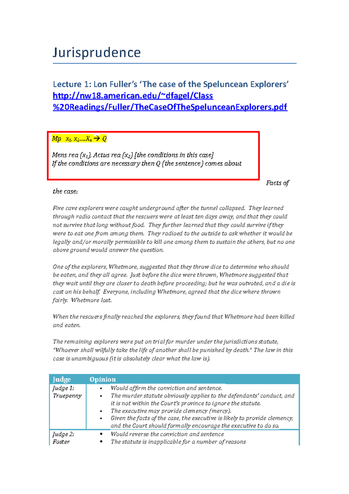 Jurisprudence-1 - Lecture notes all - Jurisprudence Lecture 1: Lon case ...