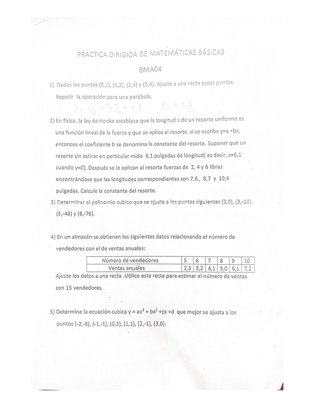 Practica Dirigida DE Matemá Ticas BÁ Sicas - PRACTICA DIRIGIDA DE MATEMÁTICAS BÁSICAS BMA04 1 ...