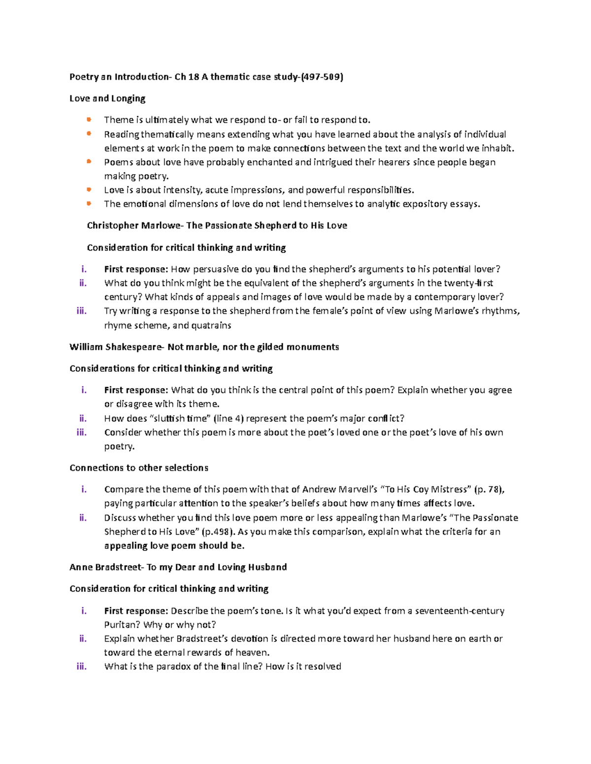 Poetry an Introduction- ch 18- A thematic case study (497-509) - Poetry ...