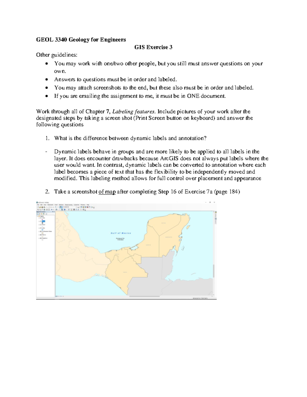GIS Exercise 3 Fall 2022 - GEOL 3340 Geology for Engineers GIS Exercise ...