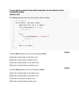 Python Week 1 Graded Assignment Solution - Week-1, Graded This document has questions. Statement ...