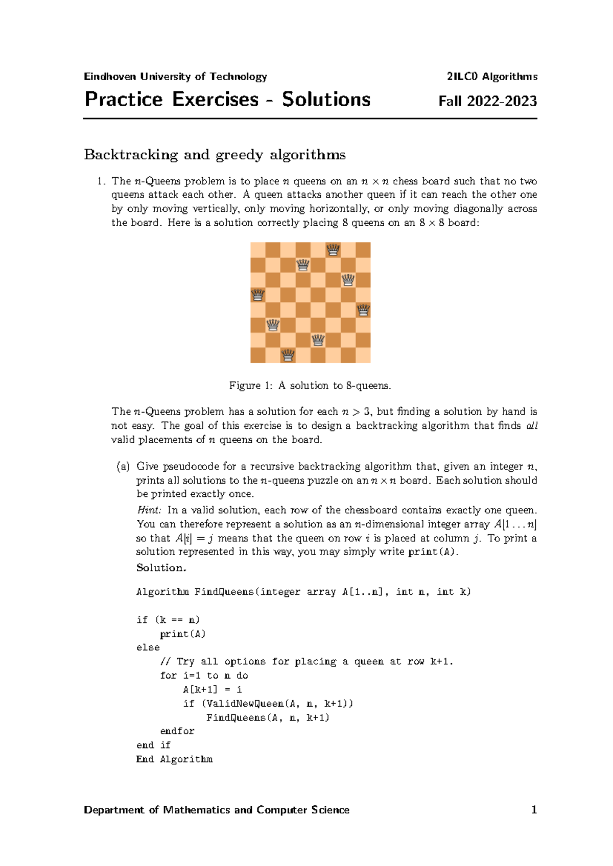 Practice-Answers-Week1 - Eindhoven University of Technology 2ILC0 ...