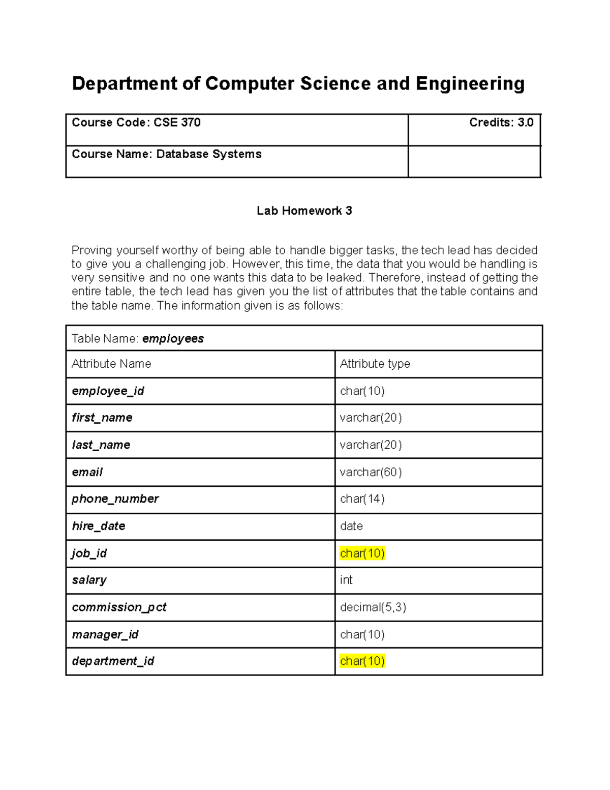 CSE370 Lab Home Work 03 [Spring 23] - Database Management System - Studocu