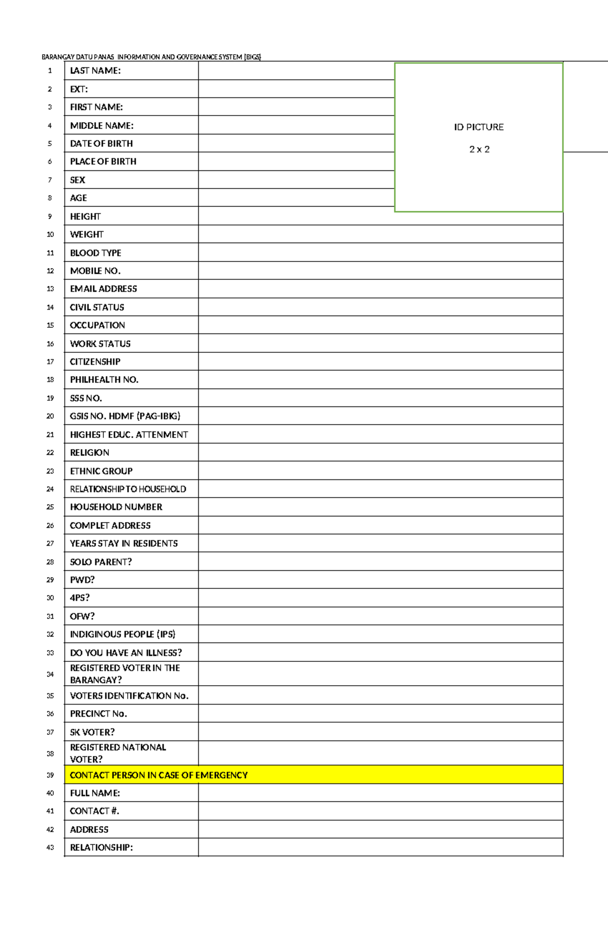 Barangay DATU Panas Information AND Governance System - BARANGAY DATU ...