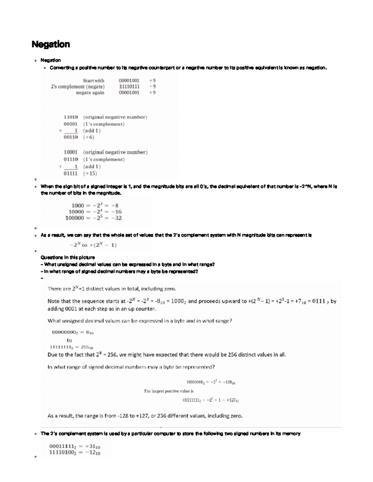 Negation - Prof. F. Fischman - Negation N e g a t i o n C o nve r t i n ...