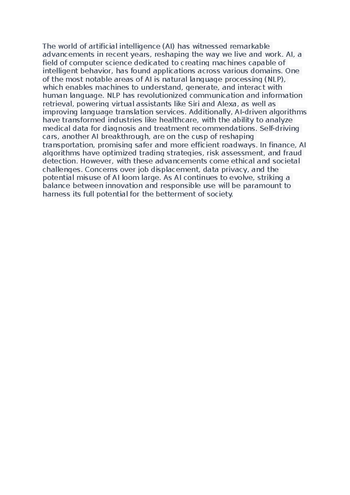 The world of artificial intelligence - AI, a field of computer science ...