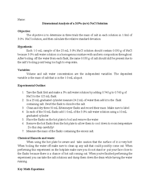 Chem Lab 14 - Gen Chem Lab 2 - Semester Length Course - Samm Ortiz ACHM ...