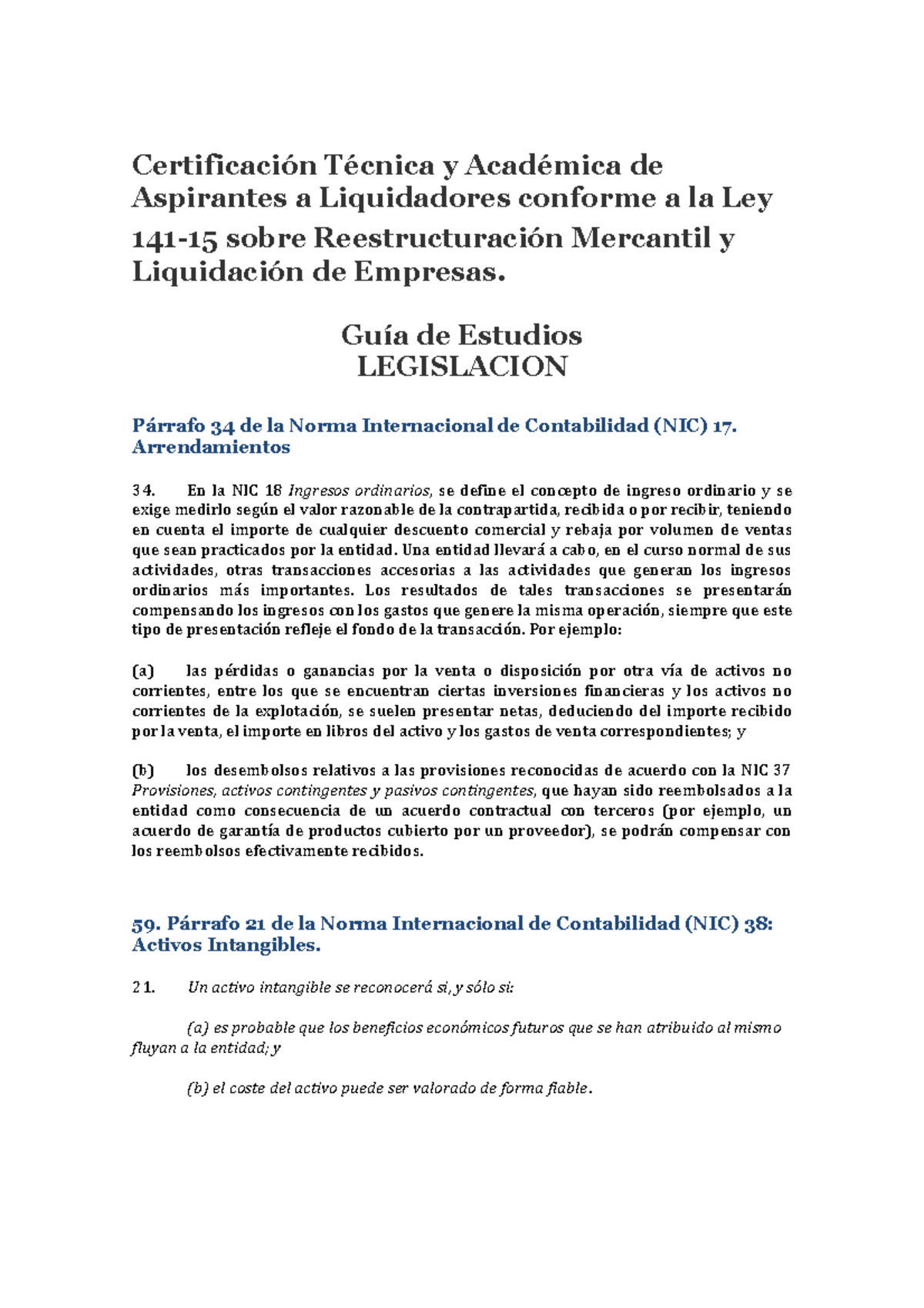Guia de estudio Liquidadores - Certificación Técnica y Académica de ...