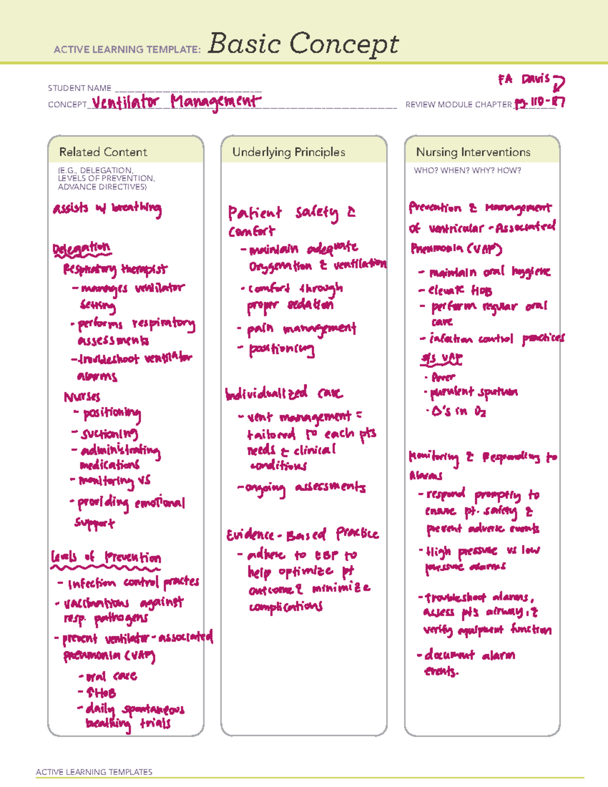 Basic Concept - Ventilator Management - NUR 445 - ACTIVE LEARNING ...