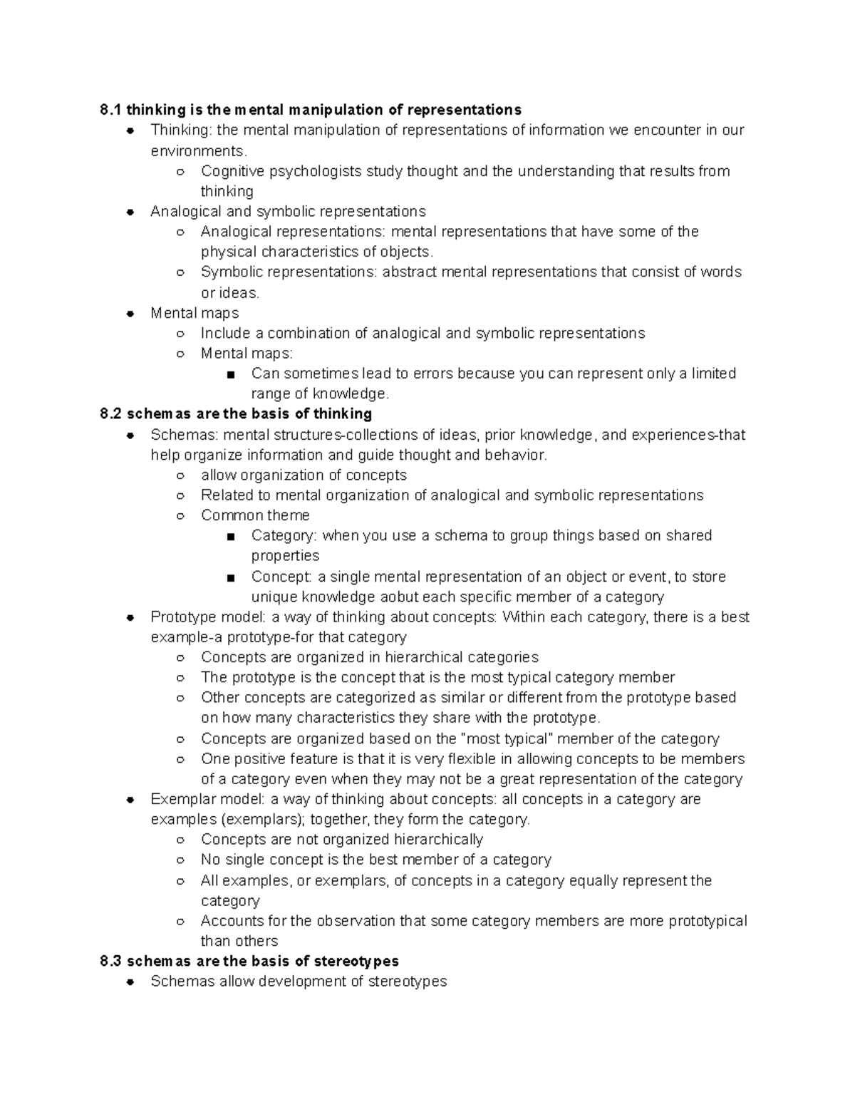 Chapter 8 - online lecture - 8 thinking is the mental manipulation of ...