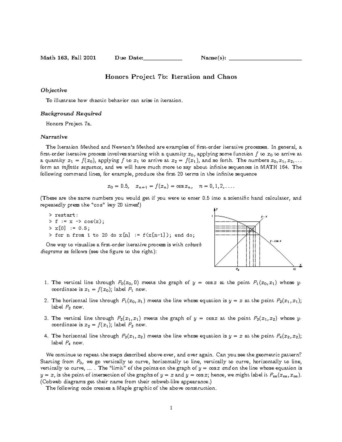 HP07b - Honor Projects for Math16500, IUPUI. For students enrolled in ...