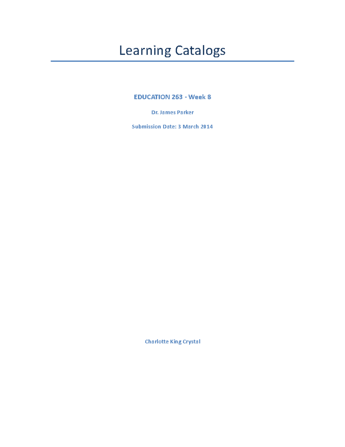 Education-263-Learning Catalogs - Learning Catalogs EDUCATION 263 ...