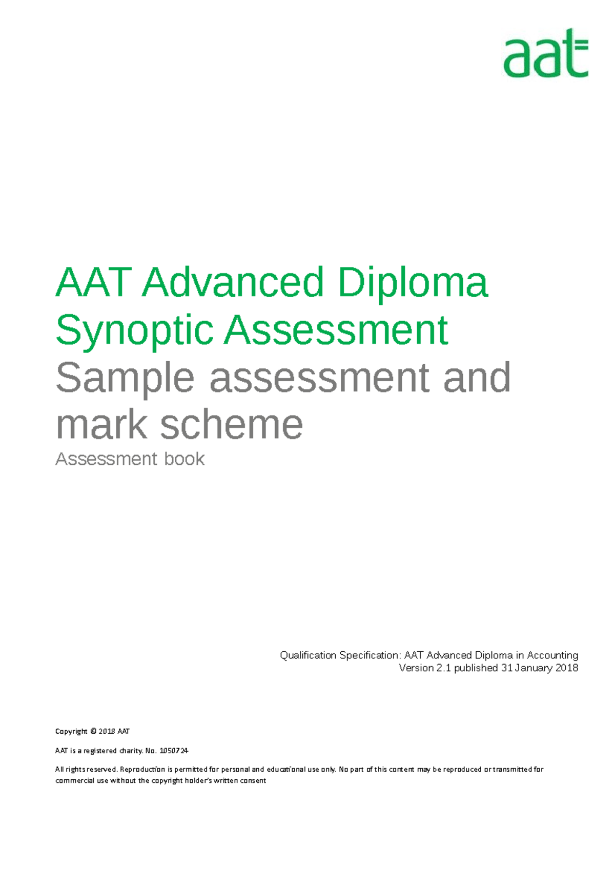 AVSY-Sample-assessment - AAT Advanced Diploma Synoptic Assessment ...