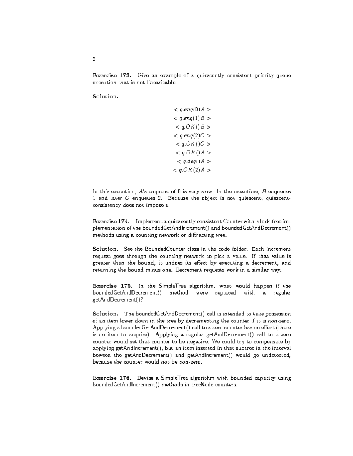 Chapter 15 - Multiprocessor Programming - Exercise 173. Give an example ...
