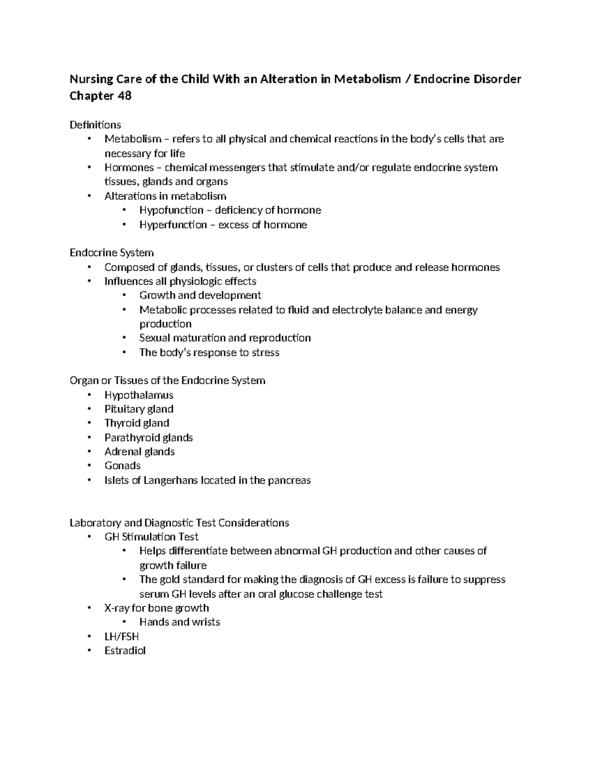 Peds Chap 48 Notes - Pediatrics Textbook Authors Ricci, Kyle & Carman ...