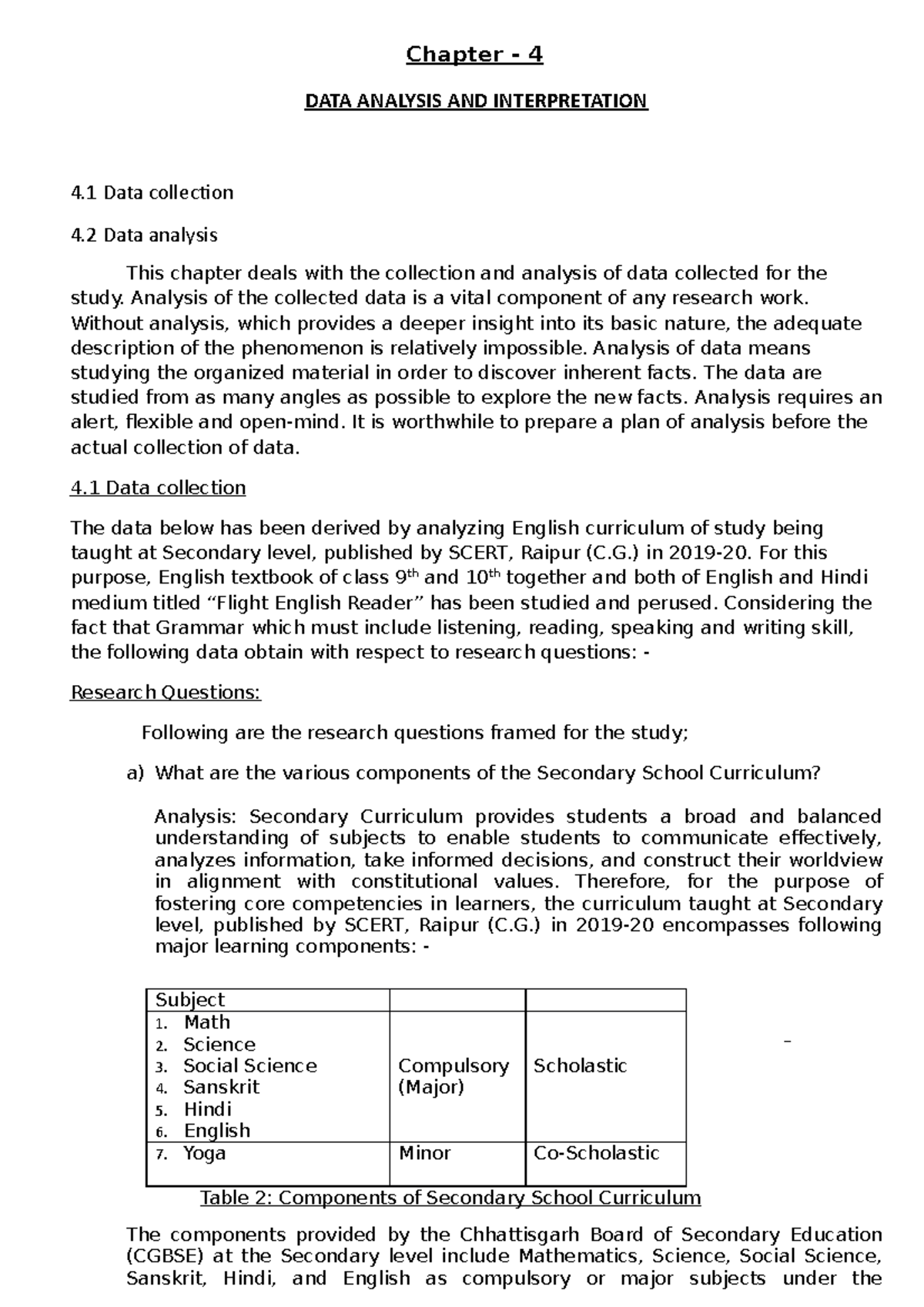 Data anaysis- modification- ranu - Chapter - 4 DATA ANALYSIS AND ...