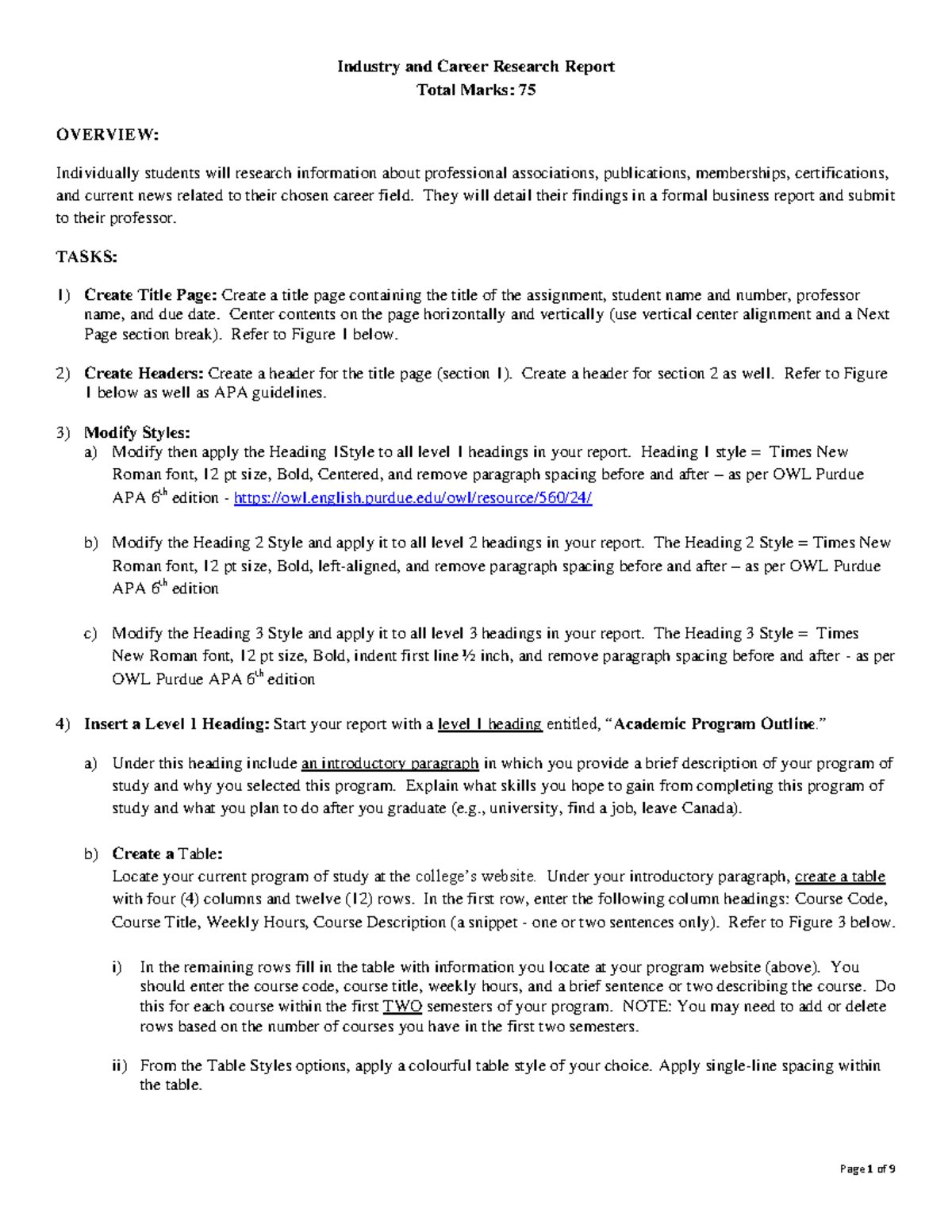 WRR Instructions (L) - Industry and Career Research Report - Industry ...