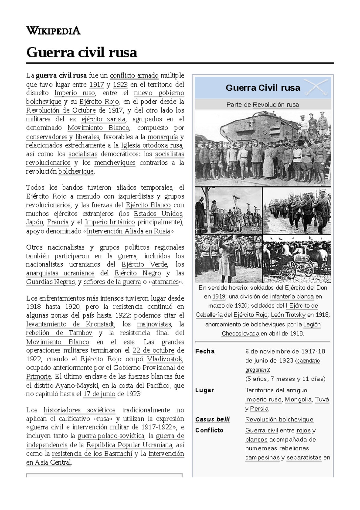 Guerra civil rusa - HISTORIA DEL PERU - Guerra Civil rusa Parte de ...