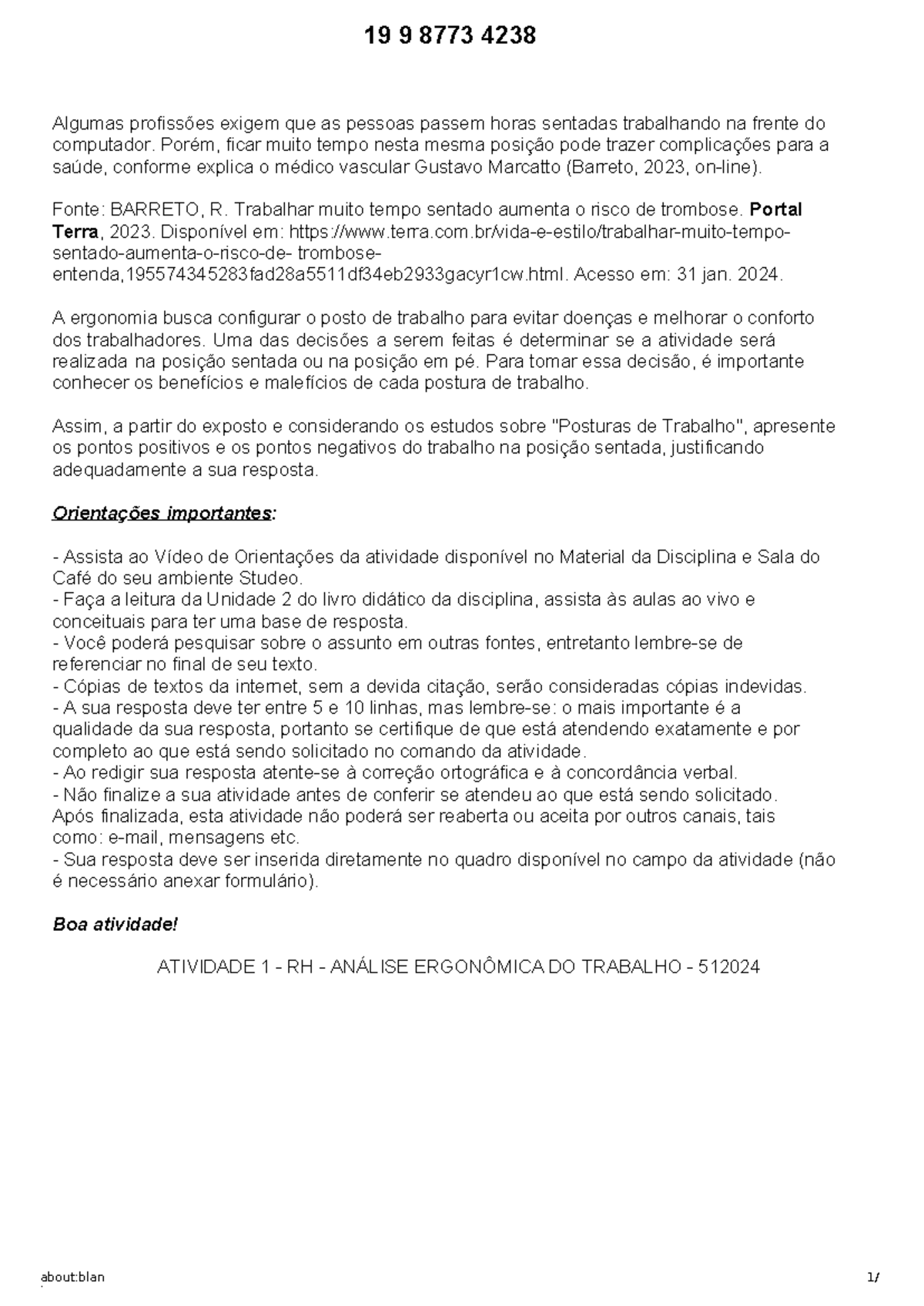 Atividade 1 - RH - Análise Ergonômica DO Trabalho - 512024 - about:blan ...
