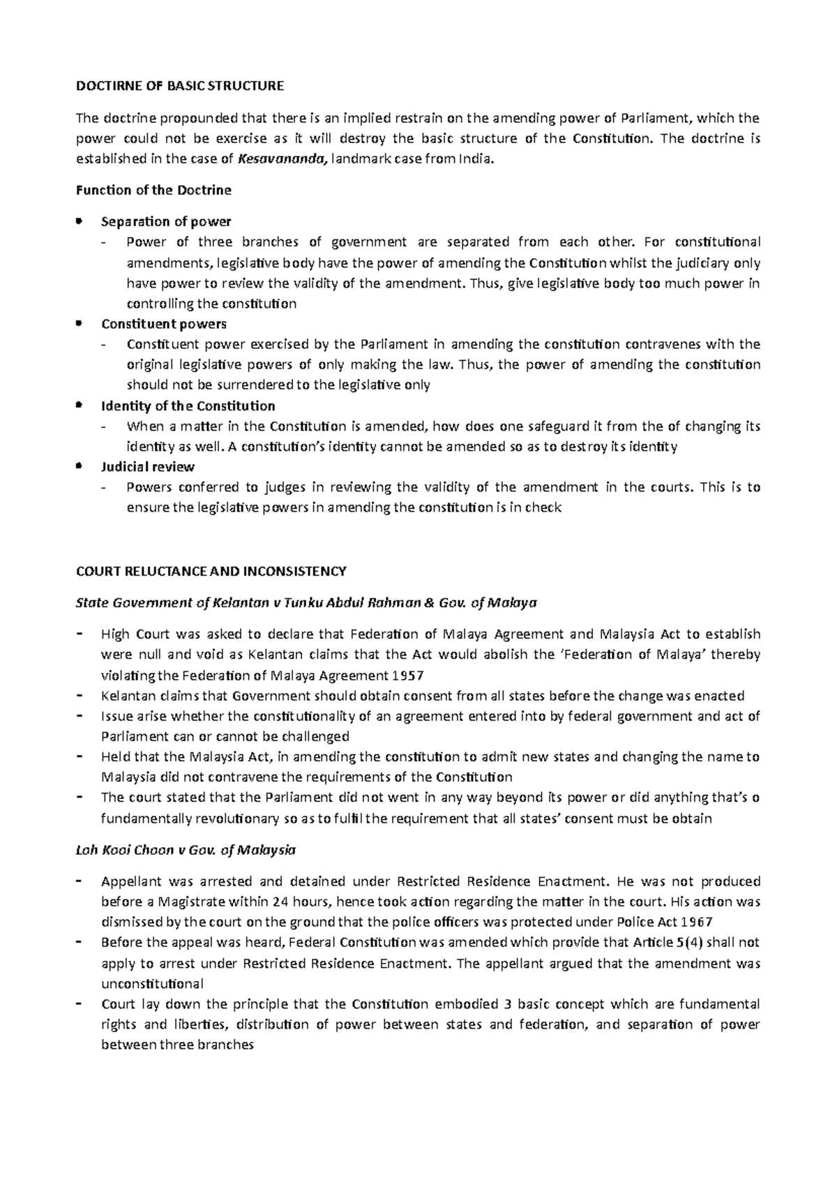 Basic Structure OF Constitution - DOCTIRNE OF BASIC STRUCTURE The ...