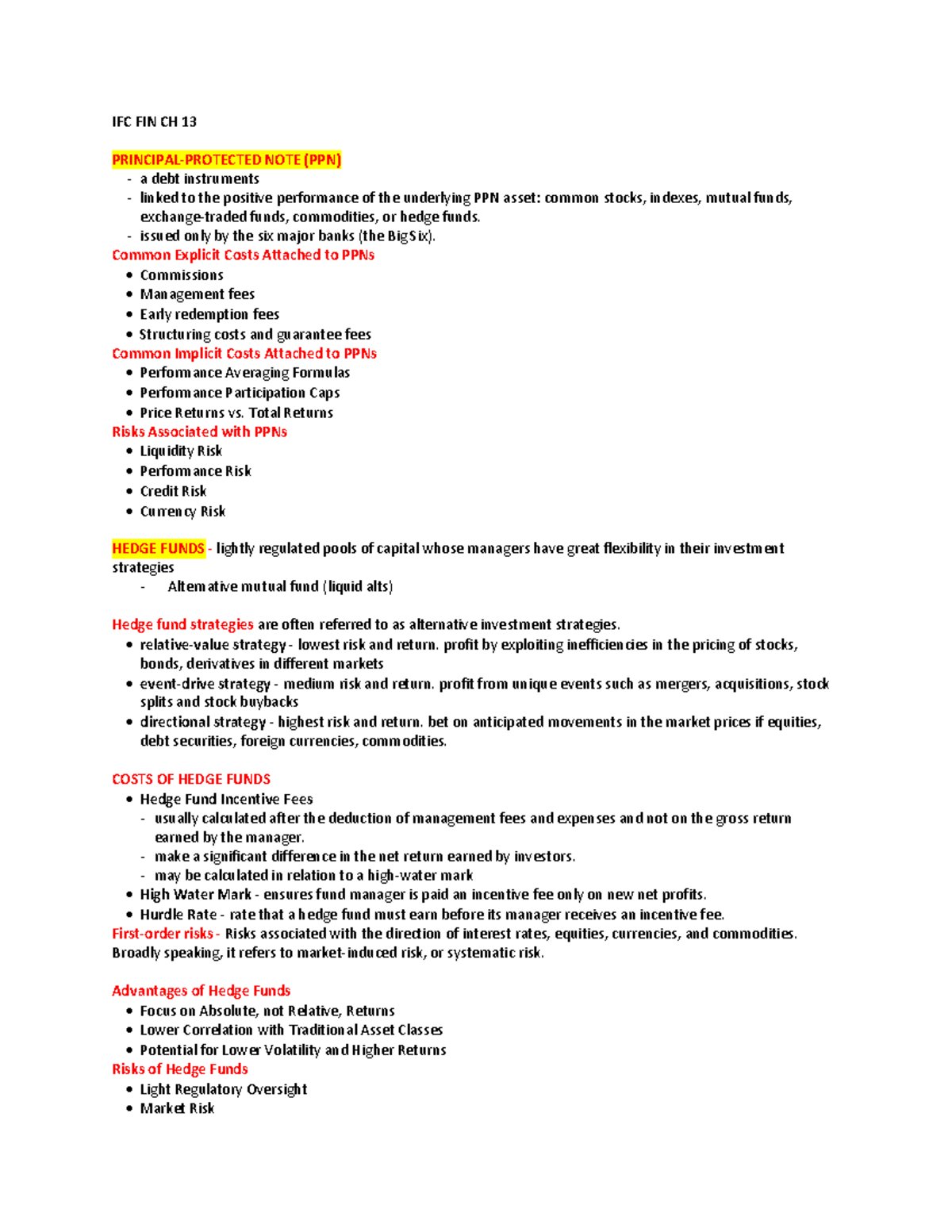 IFC Summary 7 - IFC FIN CH 13 PRINCIPAL-PROTECTED NOTE (PPN) a debt ...