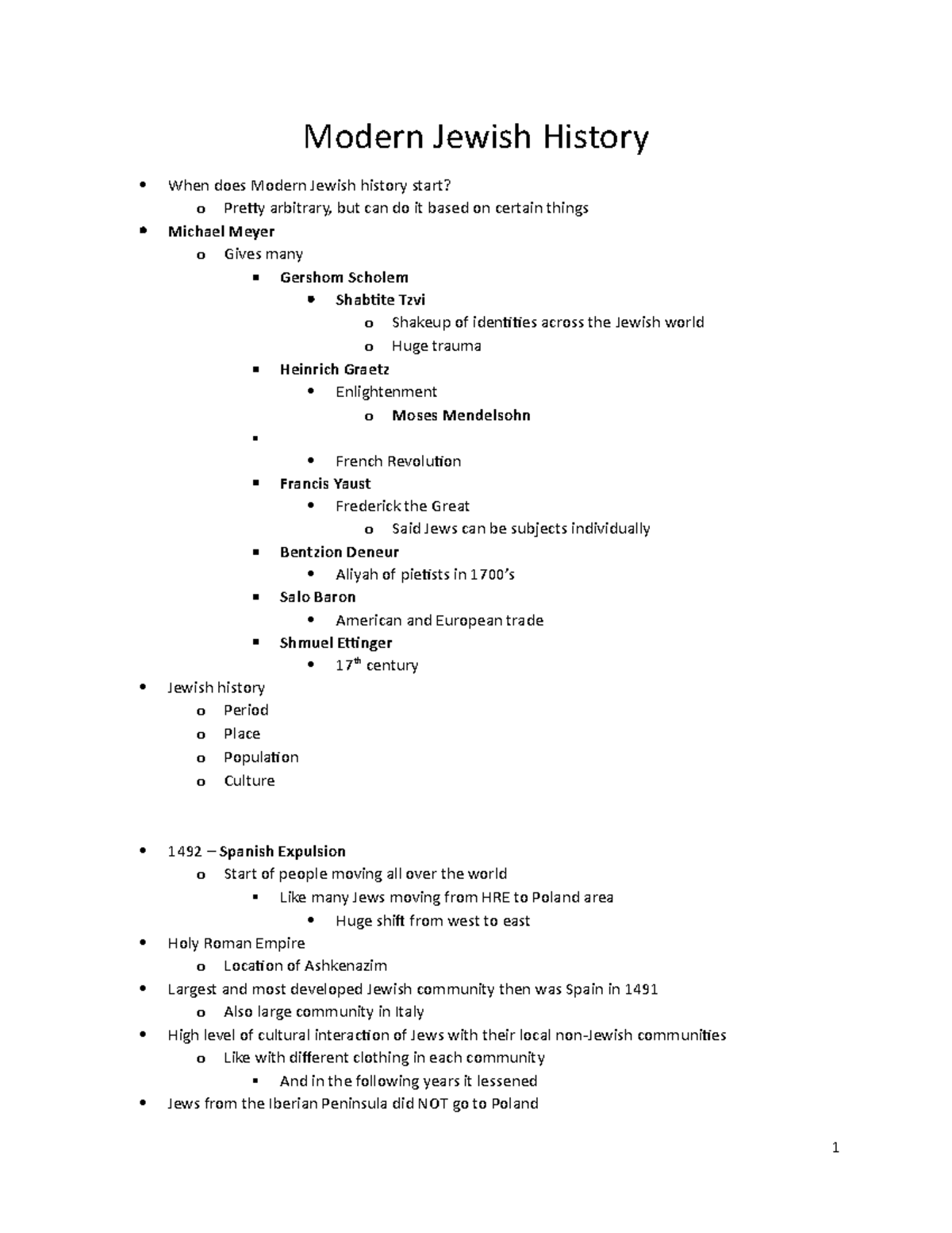 Modern jewish history notes for final thrid set - Modern Jewish History ...