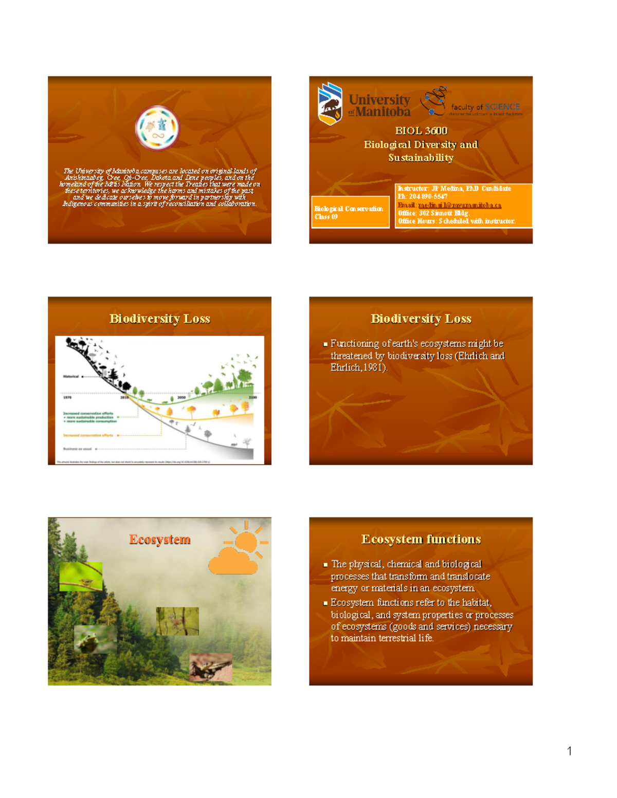 Class 08 Handouts biodievrsity and sustainability for the winter term ...