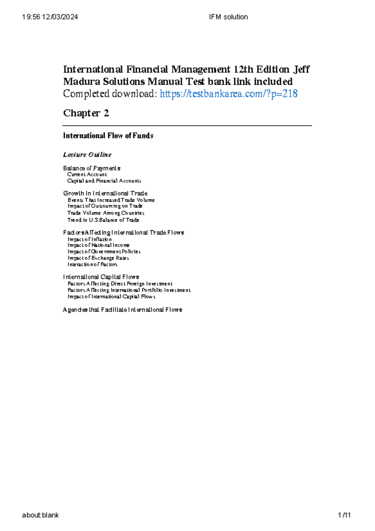 IFM solution - tcqt - International Financial Management 12th Edition Jeff Madura Solutions ...