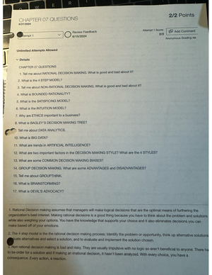 Ch 6 Questions - CHAPTER 06 QUESTIONS What did MICHAEL PORTER mean by ...