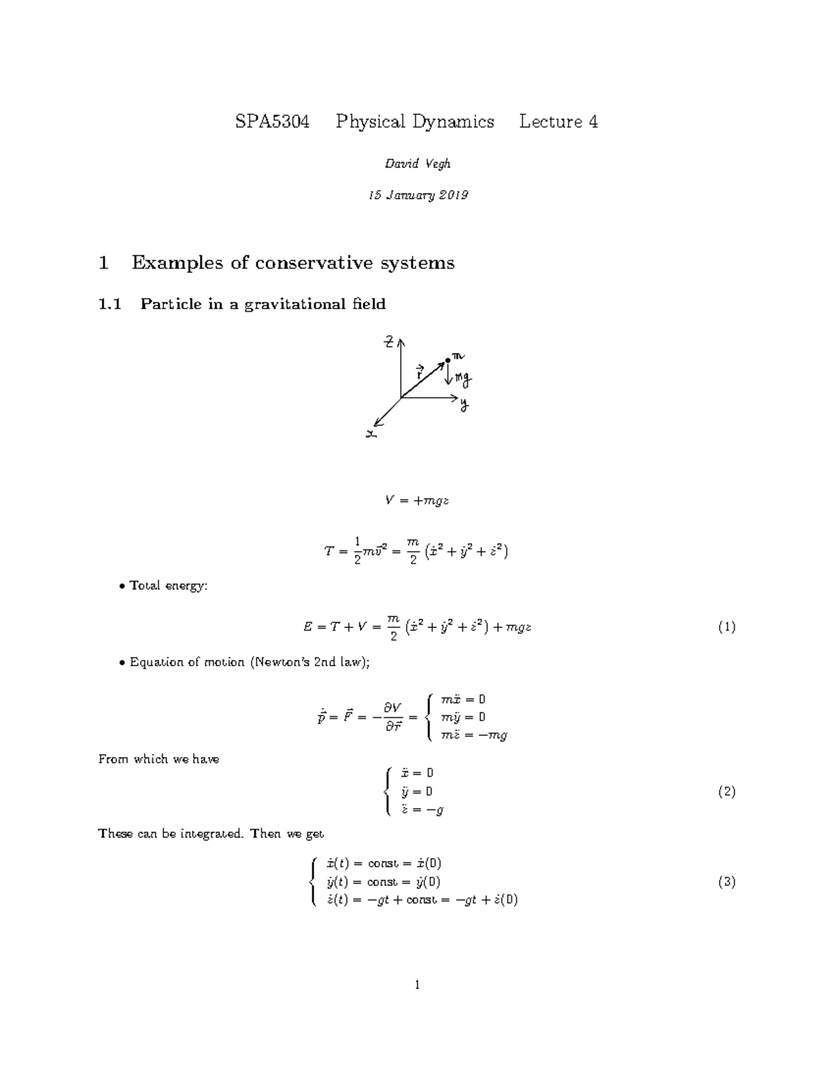 PHD-lecture 04 - PhD Physical Dynamics - Lecture 4 (QMUL) - SPA5304 ...