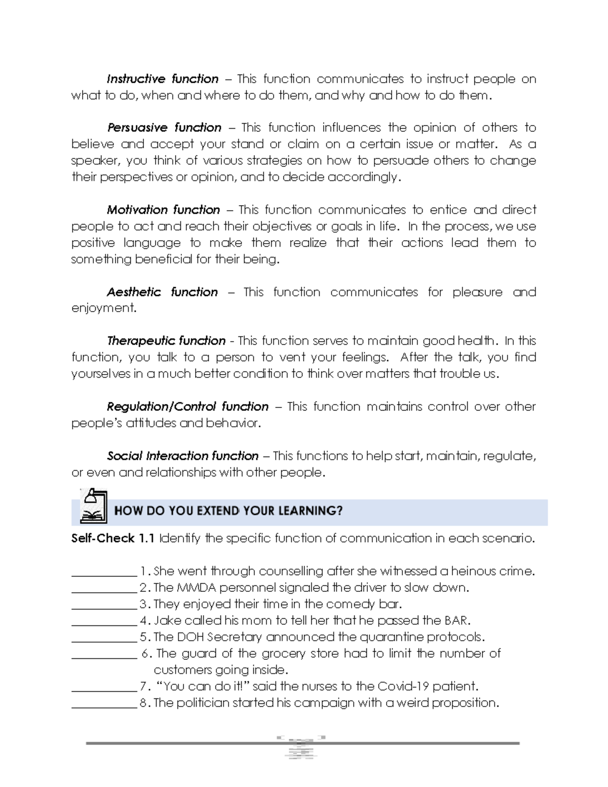 Instructive function - Persuasive function – This function influences ...