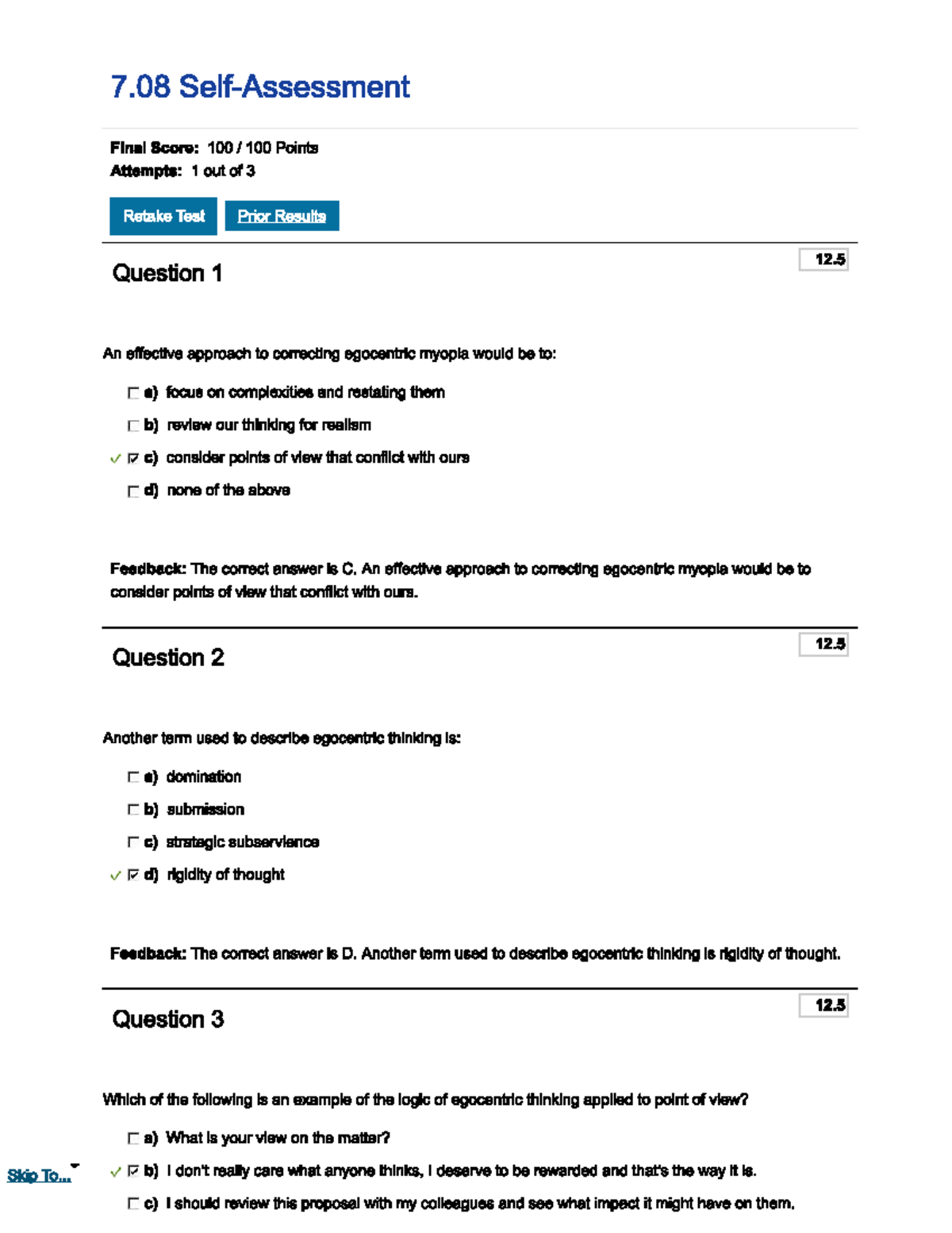 C168 Module 7 - Self - Assessment - C168 - Studocu