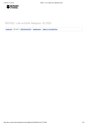 Lab 4 Prelab Quiz - Lab Quiz - Dashboard / My units / BIO1022 MA-2023 ...