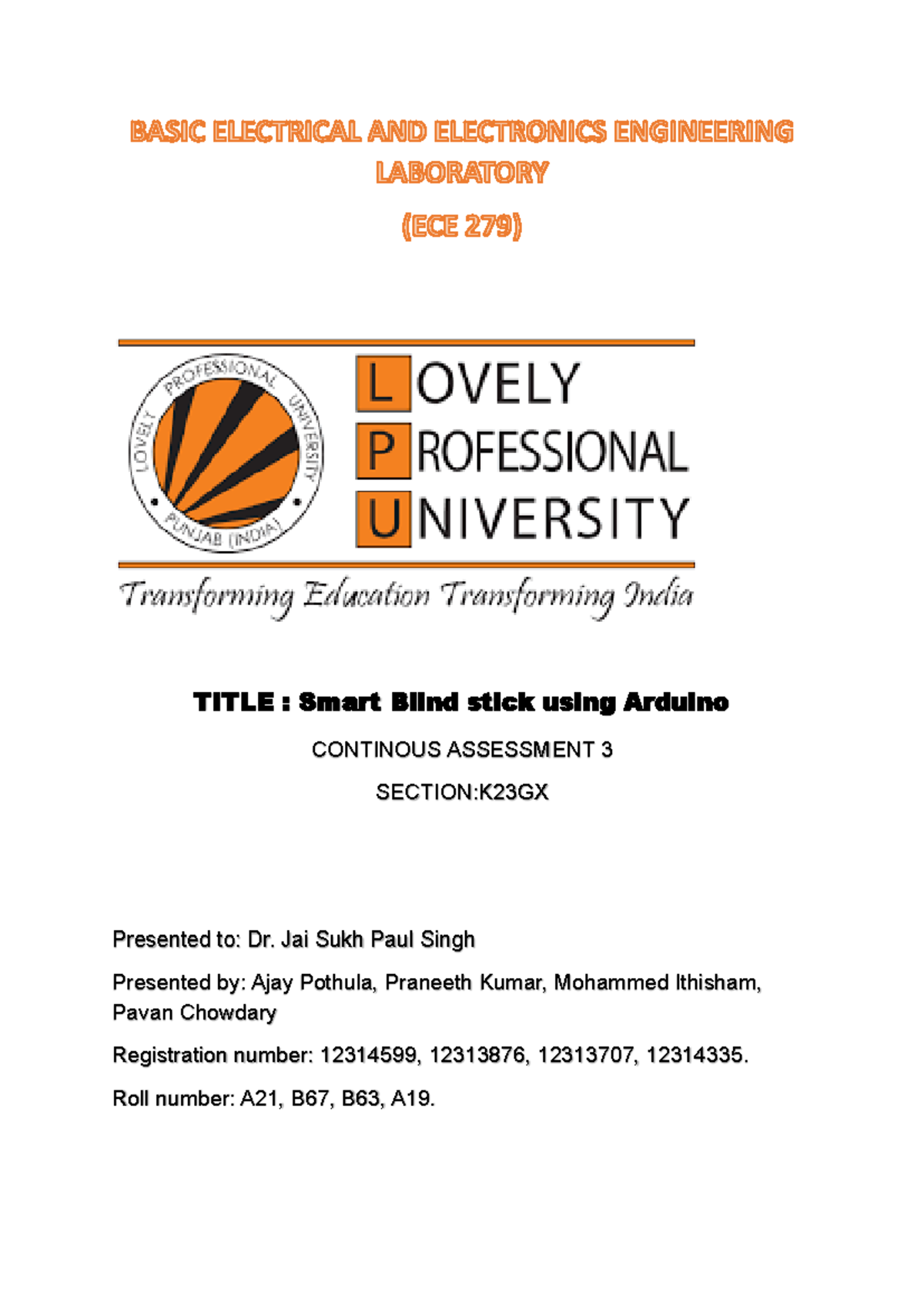 Smart Blind Stick Using Arduino Basic Electrical And Electronics