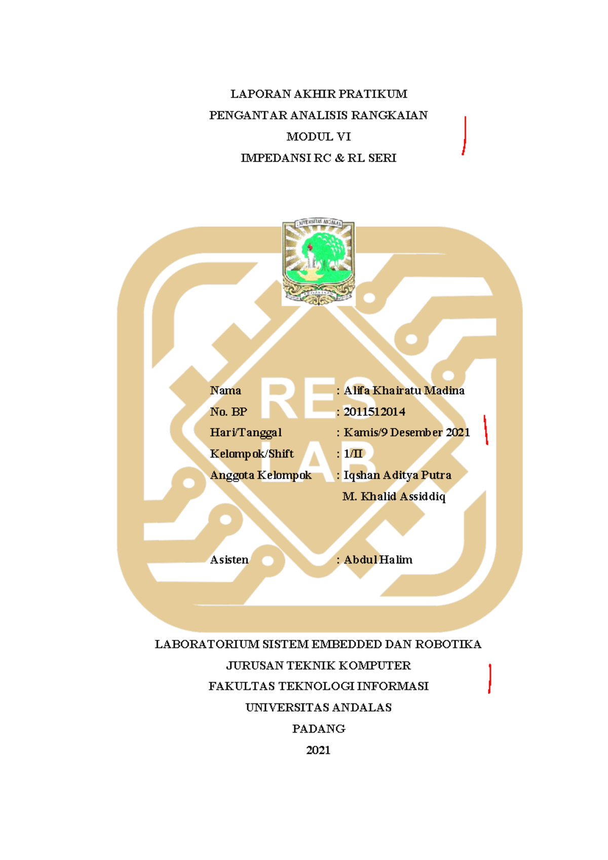 Lap Akhir Praktikum Modul 6 2011 512014 - LAPORAN AKHIR PRATIKUM ...