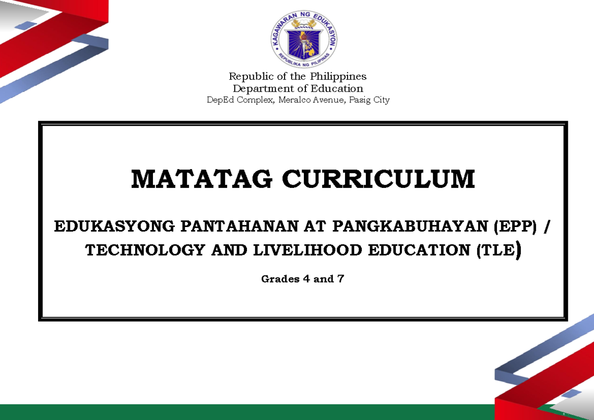 Matatag-EPP TLE-CG-Grades-4-and-7 - Republic of the Philippines ...