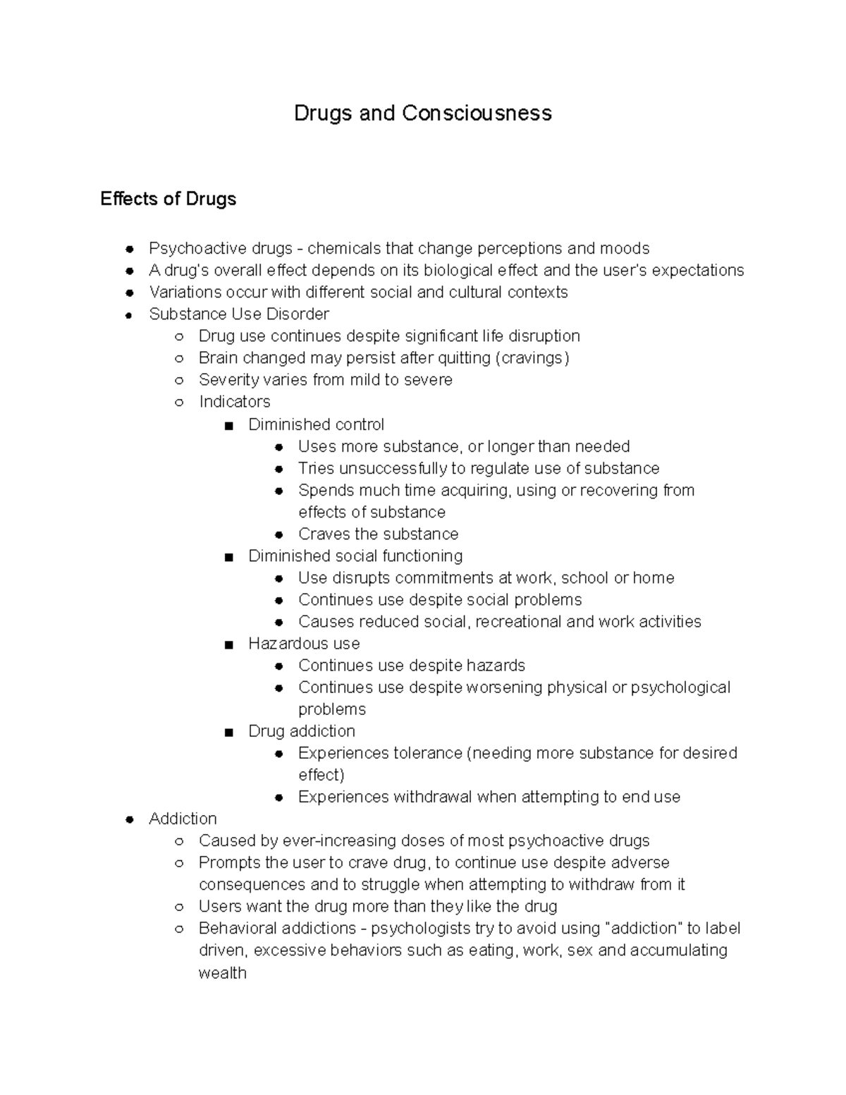 Psych 1000 - Chapter 3 - Professor Dhanashree Bahulekar - Drugs and ...