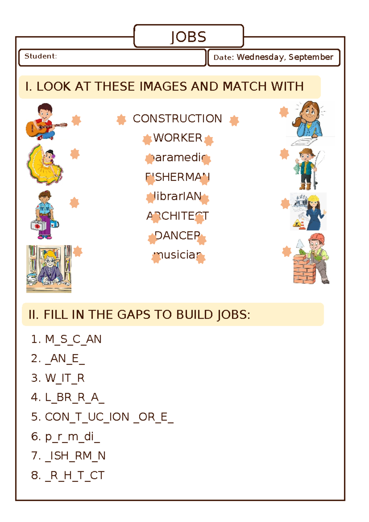 JOBS 2 - Worksheet - Student ...