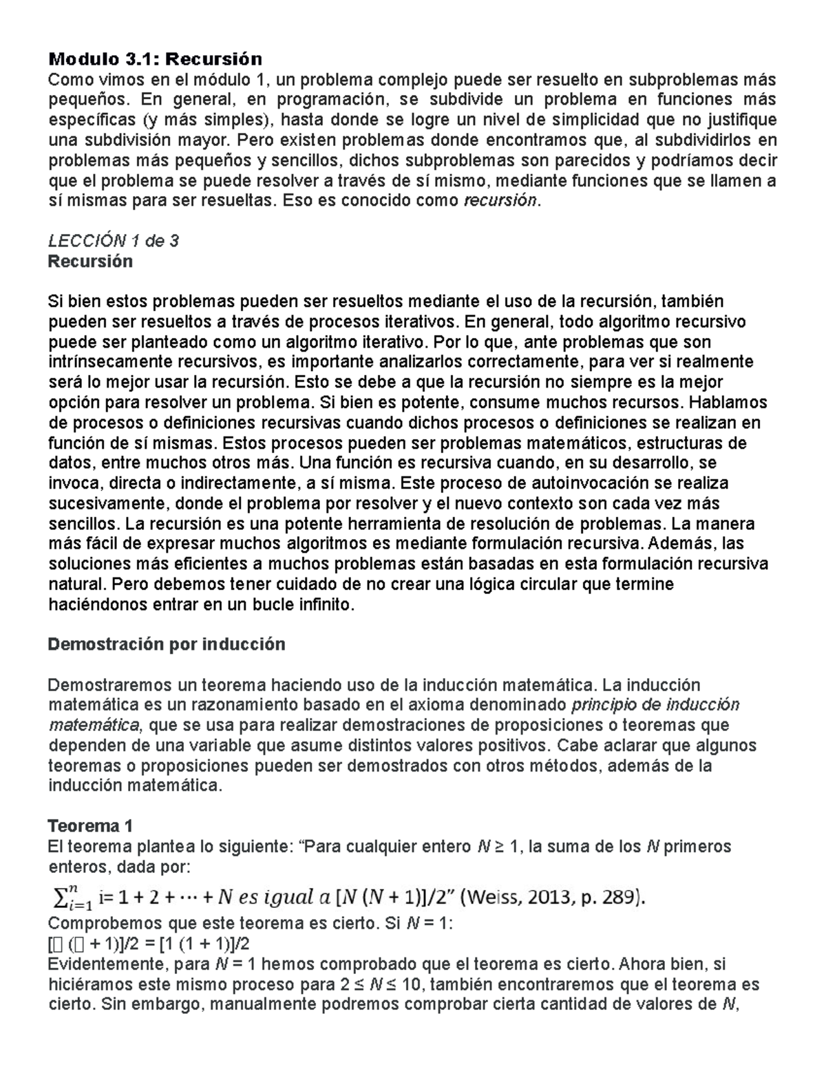 Modulo 3 y 4 algoritmo y estructura de datos - Modulo 3: Recursión Como ...