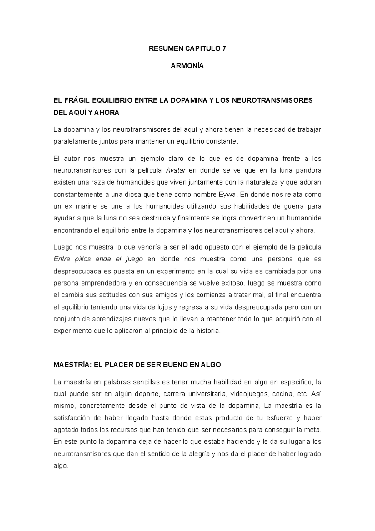 Resumen Capitulo 7 - RESUMEN CAPITULO 7 ARMONÍA EL FRÁGIL EQUILIBRIO ...