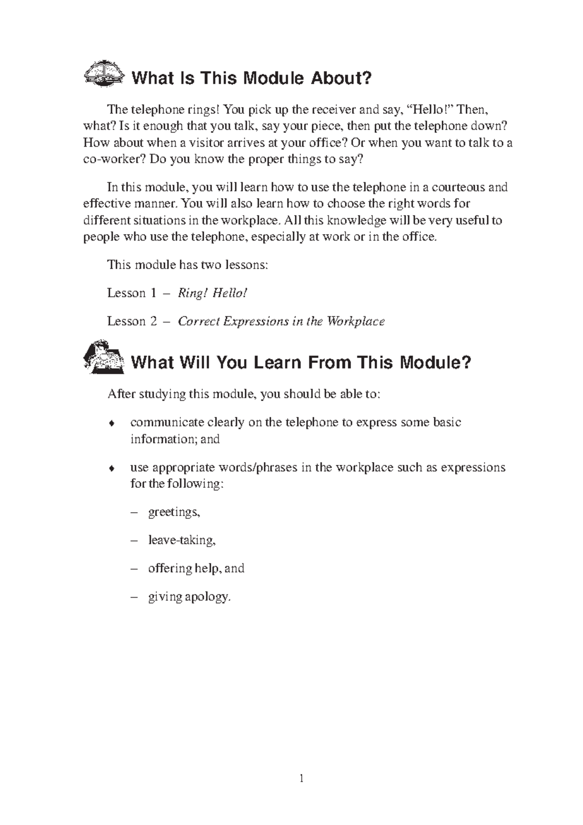 Hello May I Help You - Learning Strand 1 English - What Is This Module ...