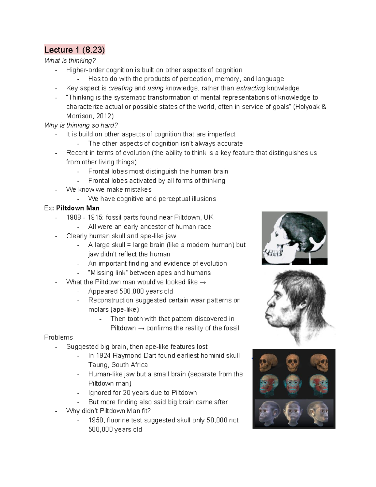 Problem Solving & Decision Making - Lecture 1 (8) What is thinking ...