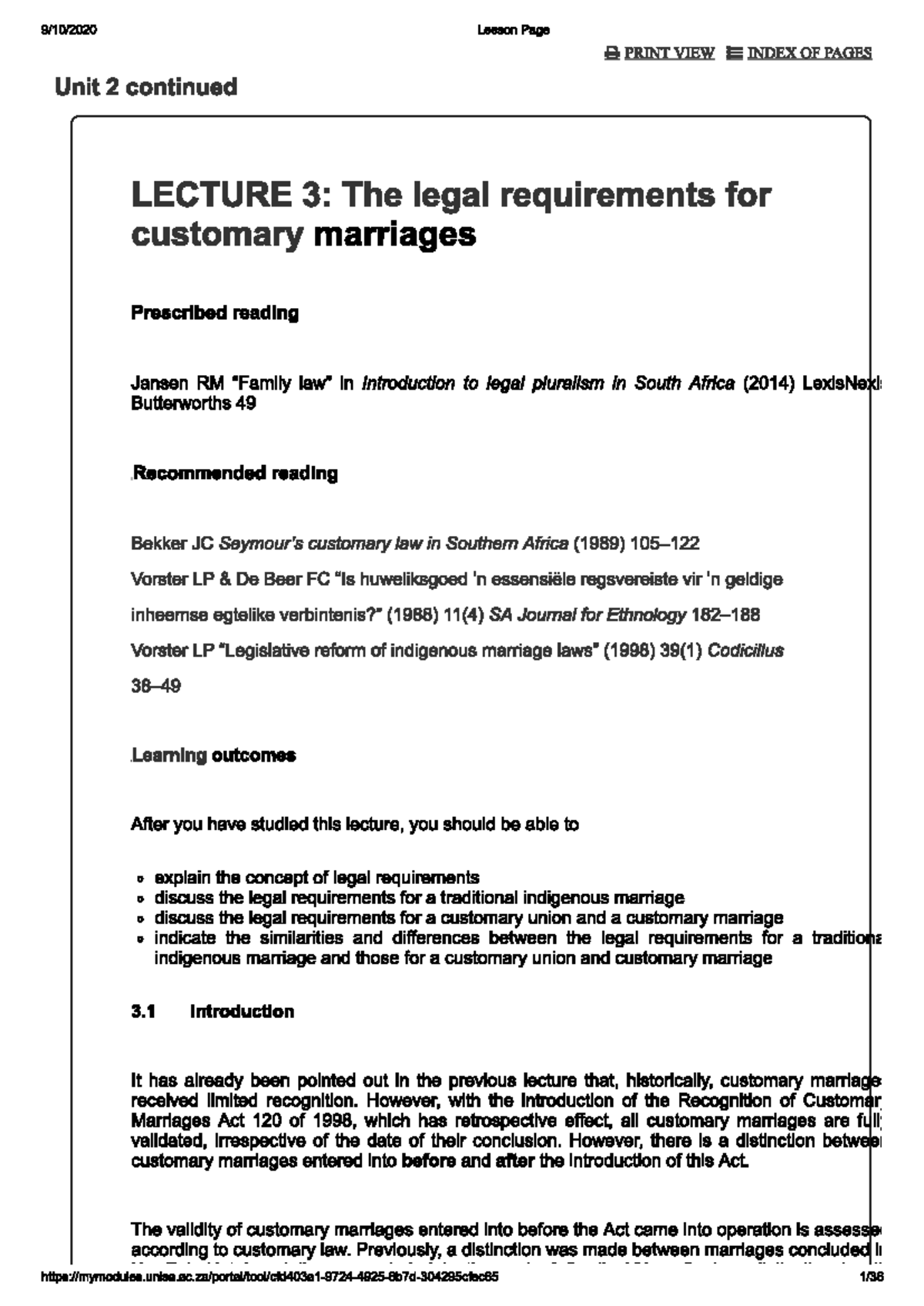 IND2601 2020 Learning UNIT 2 B - Lesson Page PRINT VIEW INDEX OF PAGES Unit 2 continued LECTURE ...