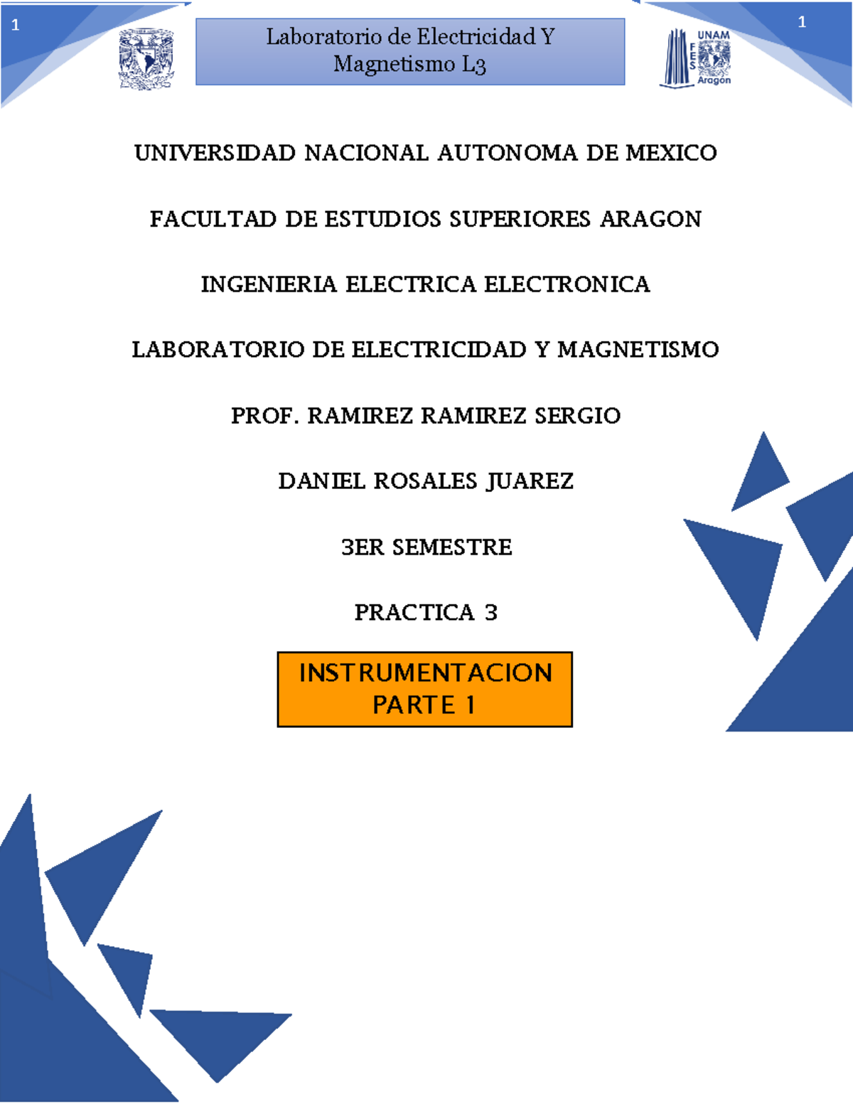Cuestionario Previo 3 - Practica de laboratorio - 1 1 Laboratorio de Electricidad Y Magnetismo L ...