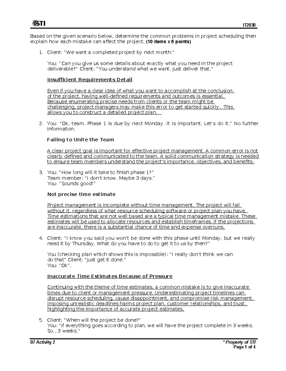 07 Activity 2 - ANSWERS - 07 Activity 2 * Property of STI Based on the ...