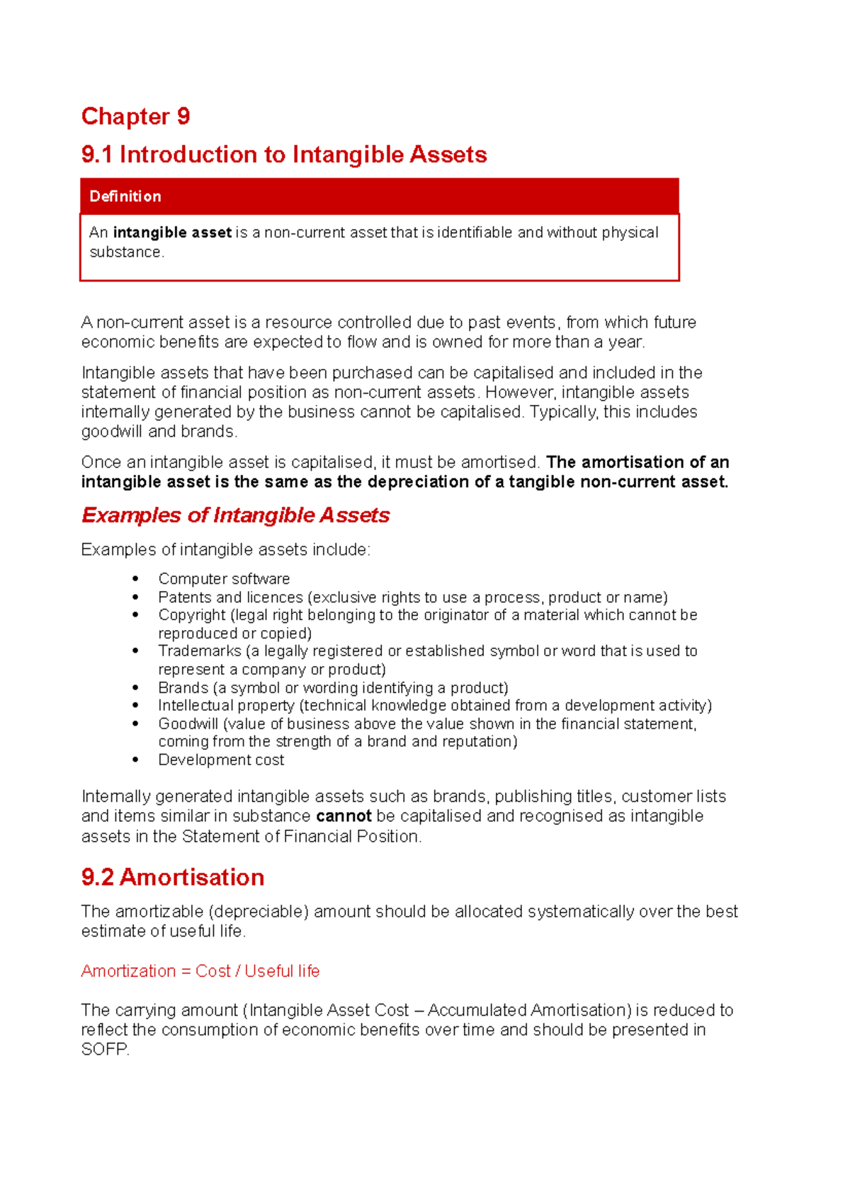 Fa note vhhenejn - Chapter 9 9 Introduction to Intangible Assets ...