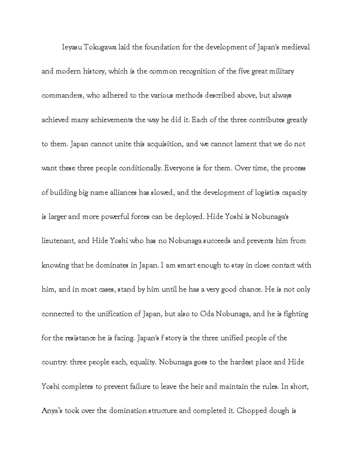 Tokugawa ieyasu essay - Grade: A - Ieyasu Tokugawa laid the foundation ...