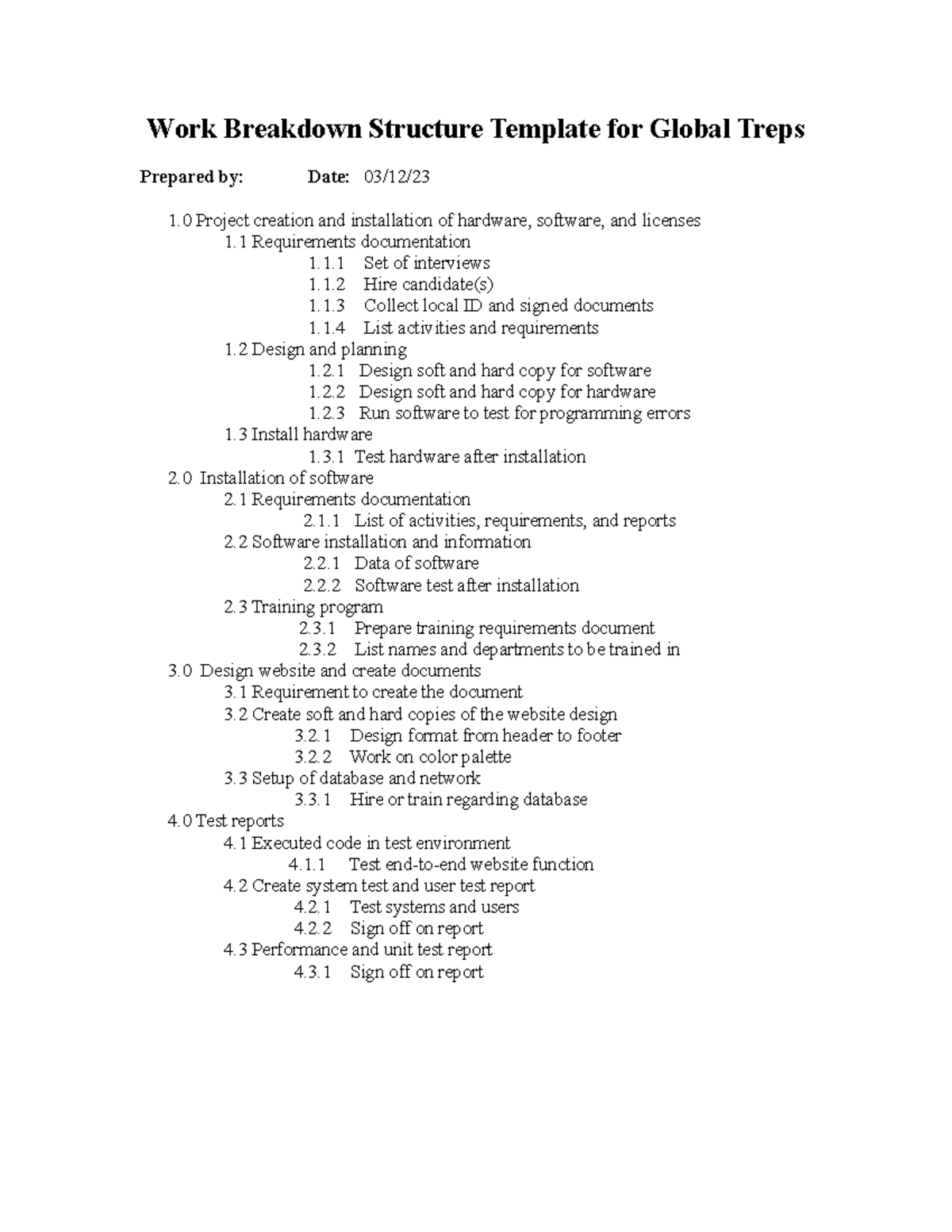 Assignment 6 wbs - Copy - WBS for Chapter 6 - Work Breakdown Structure ...