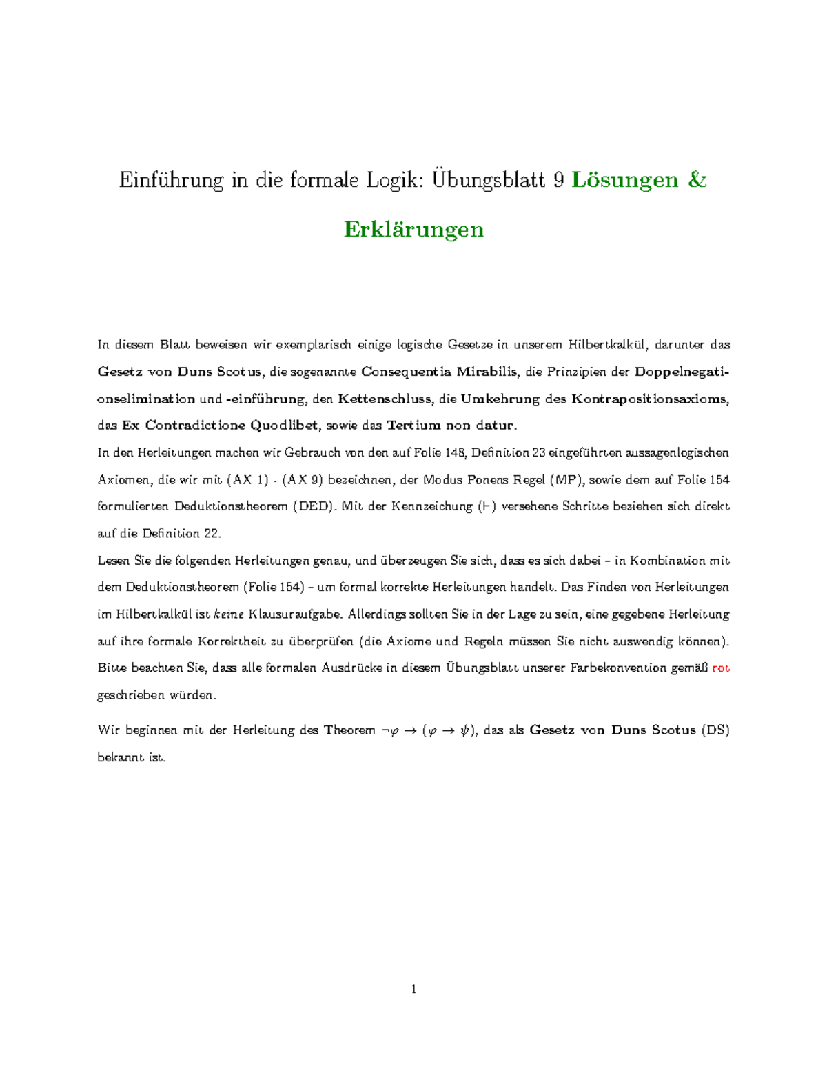 V10 Übungsaufgaben - Lösungen - Einf ̈uhrung in die formale Logik ...