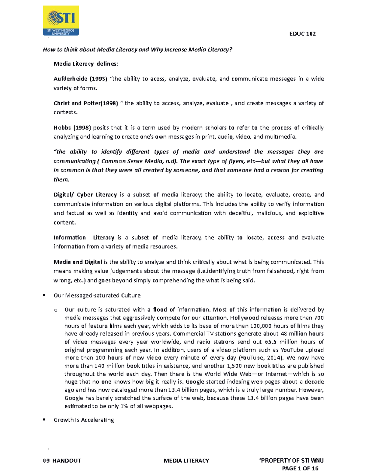 09-Handout - Handouts - How to think about Media Literacy and Why ...